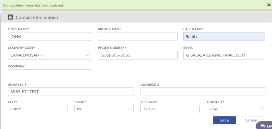 Editing Contact Information